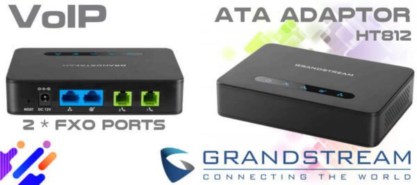 Grandstream HT812 Analog VoIP Adaptor - 2 FXS Port -Inbuilt NAT Router