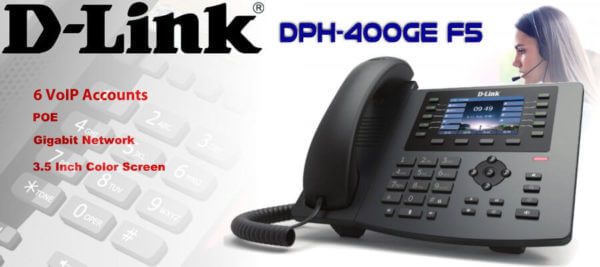 Dlink DPH400GE F5 IP Phone- 3.5 Inch Colour LCD Screen,6 SIP Account