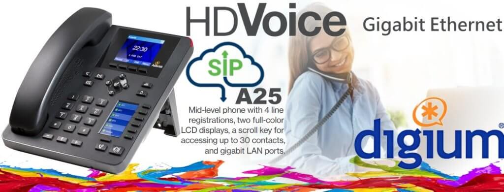 Digium A25 IP Phone IP Phone - Dual Color Display Gigabit Voip Phone