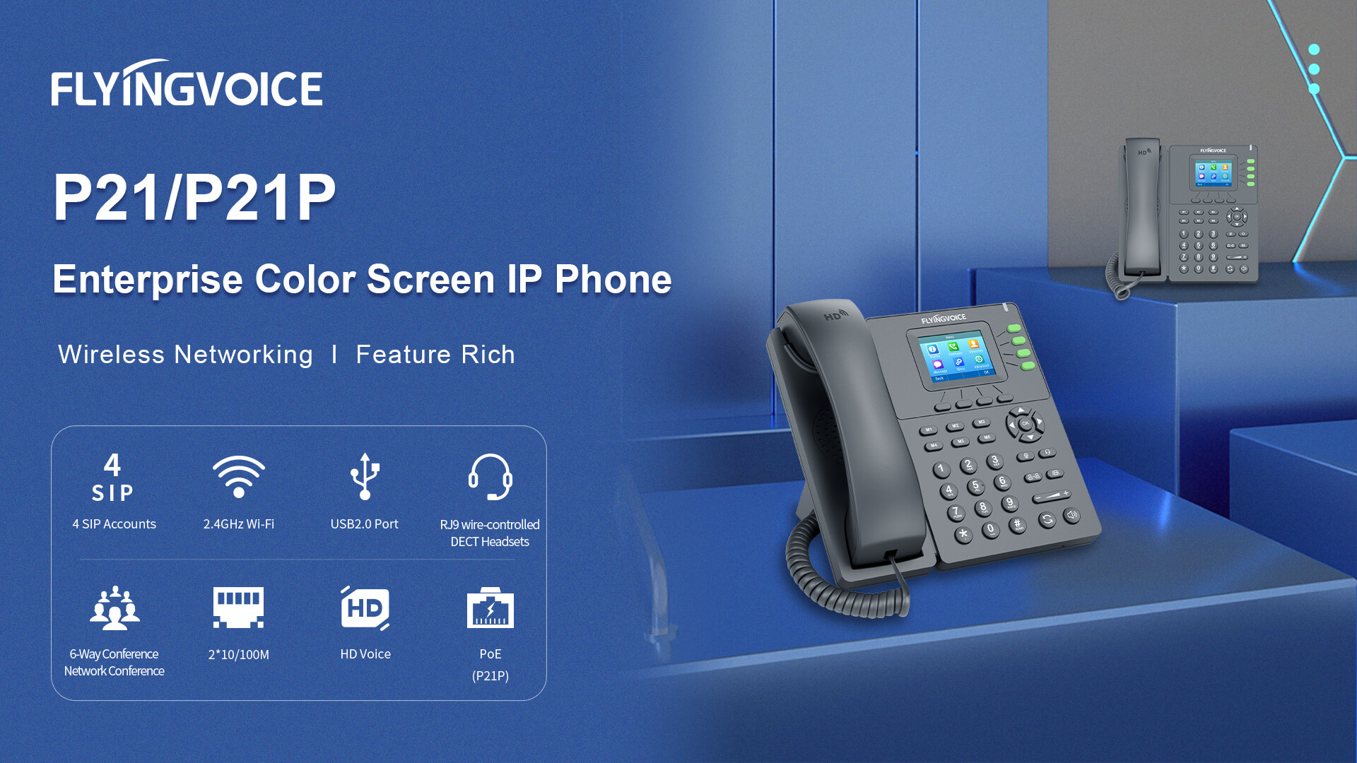 Flyingvoice P21 Color Screen Business Phone Dubai